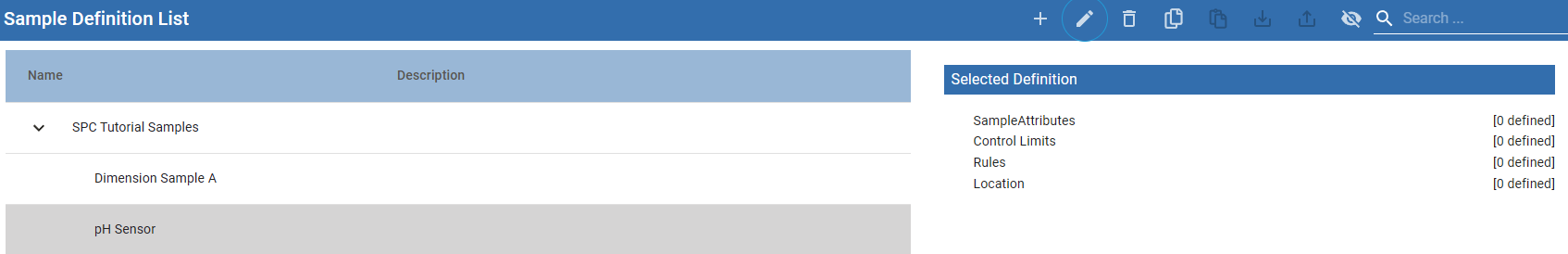 SPC:Perspective:Tag:Configure Sample Definition